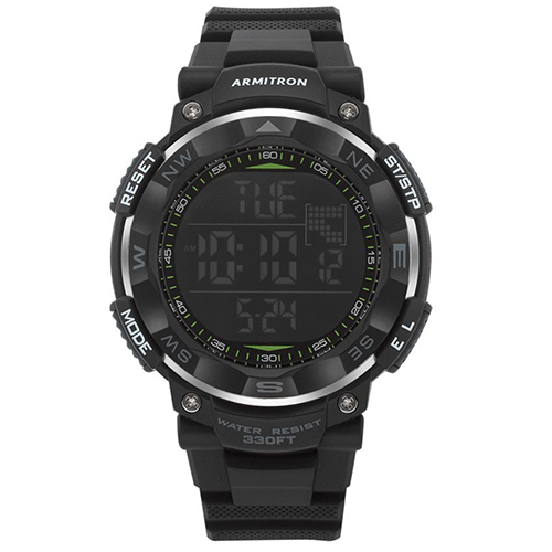 ARMITRON 40/8254BLK Men’s Digital Chronograph Watch with Black Resin ...
